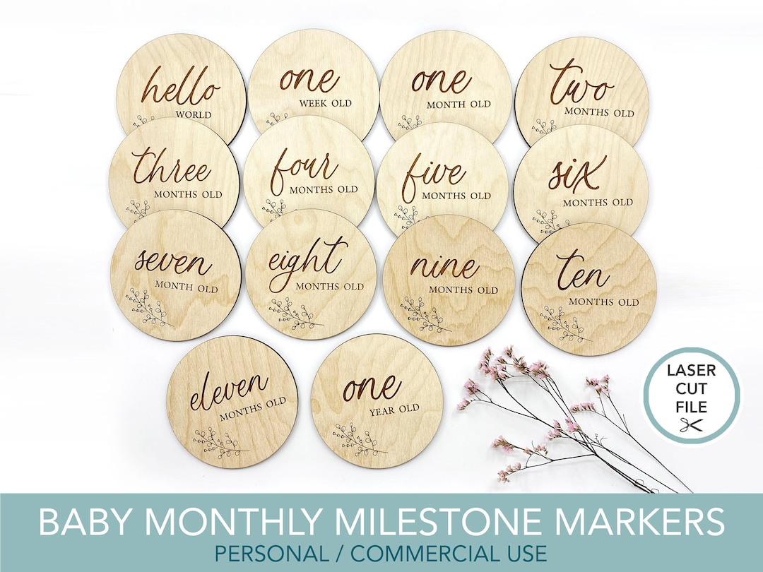 Milestones Markers Cut File, Baby Photo Prop SVG, Monthly Milestones ...