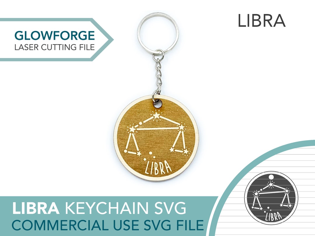 LIBRA Zodiac SVG File, Glowforge Star Sign Charm, September October ...