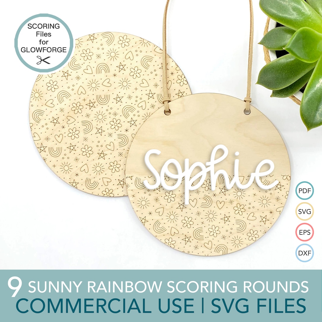 SVG Scoring Only Rounds Set, Laser Ready SVG Cut File for Glowforge and ...