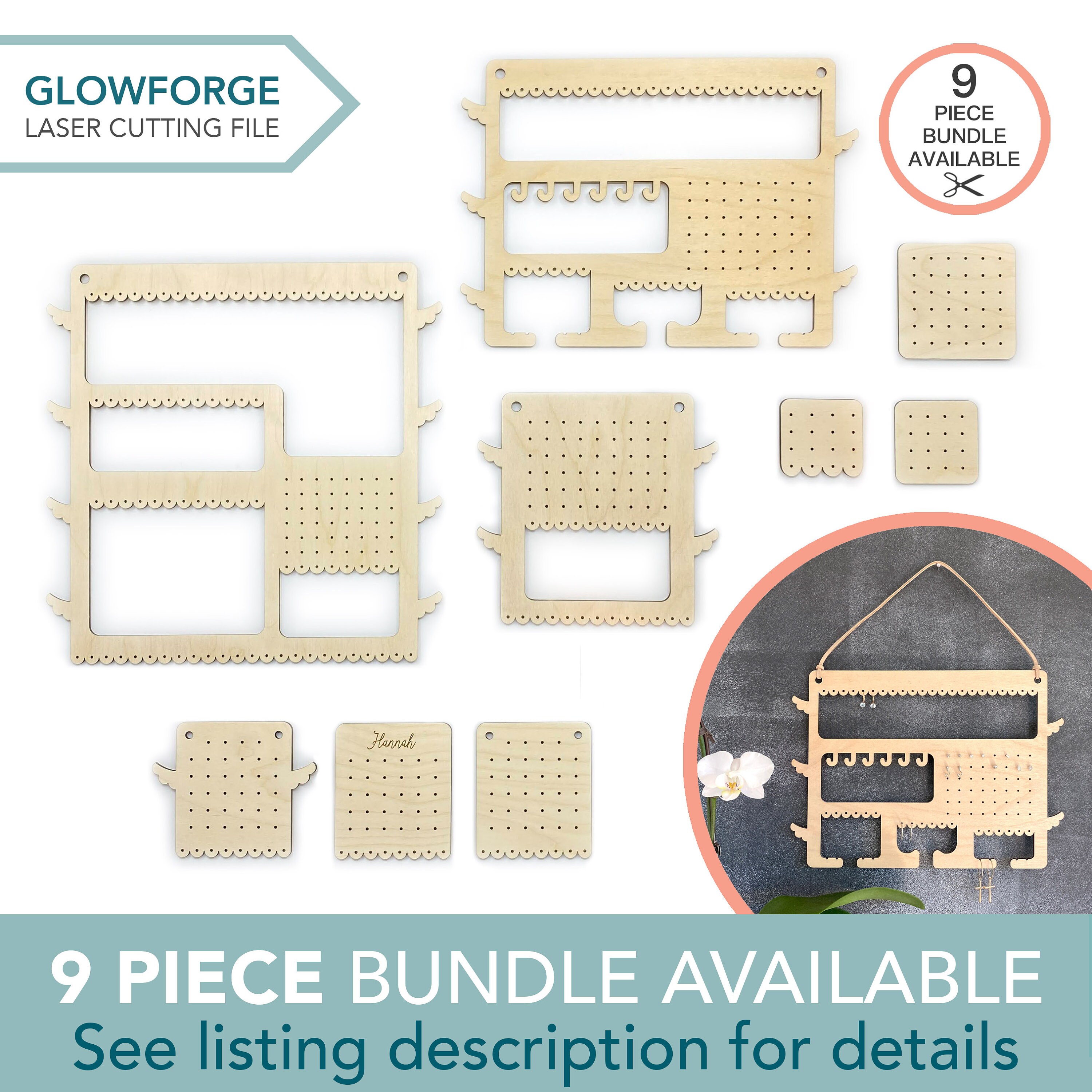 Earring Holder SVG Laser Cut File for Glowforge, Angel Wings Hanging ...