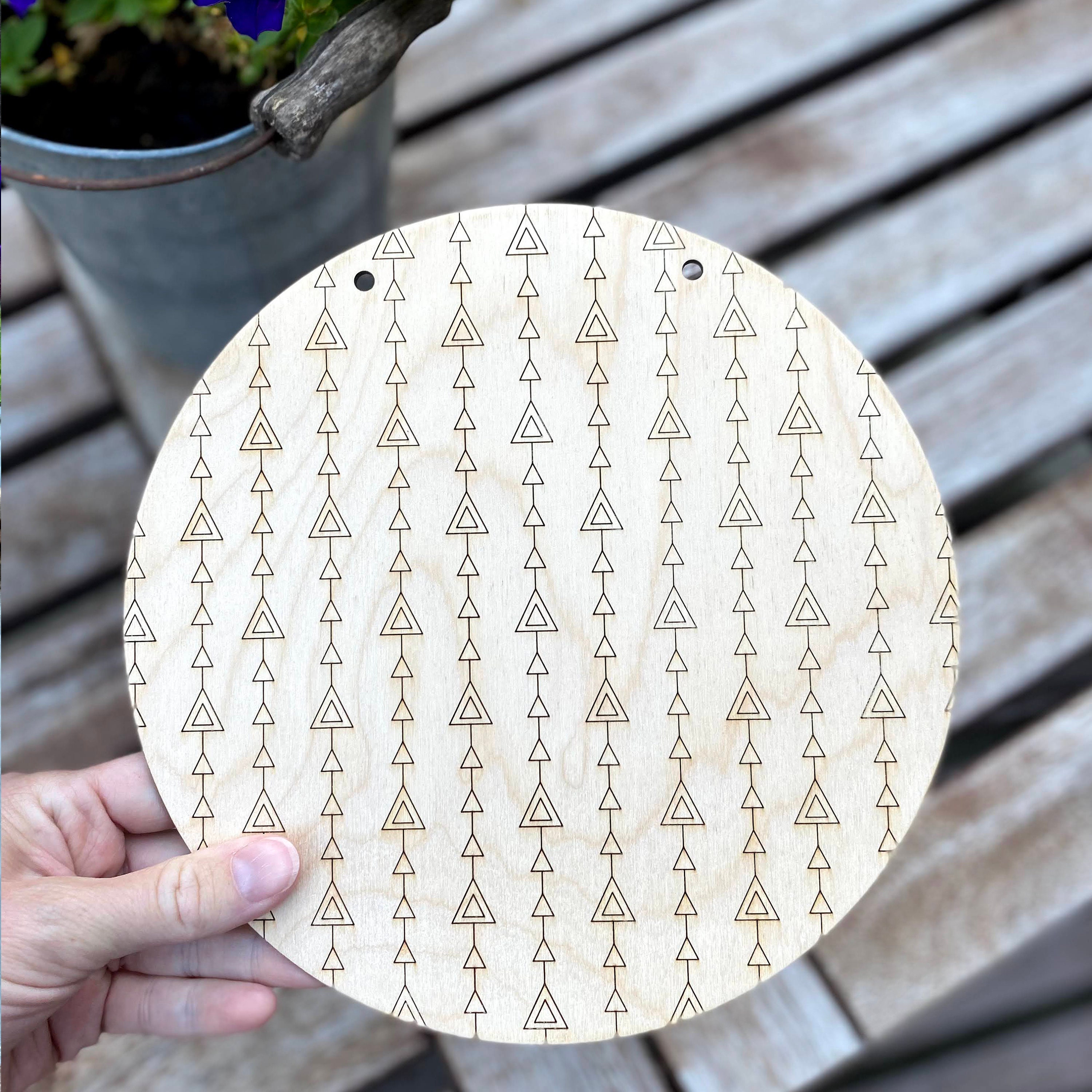 SVG Files for Circular Laser Cut Sign With Triangle Pattern, Laser Cut ...