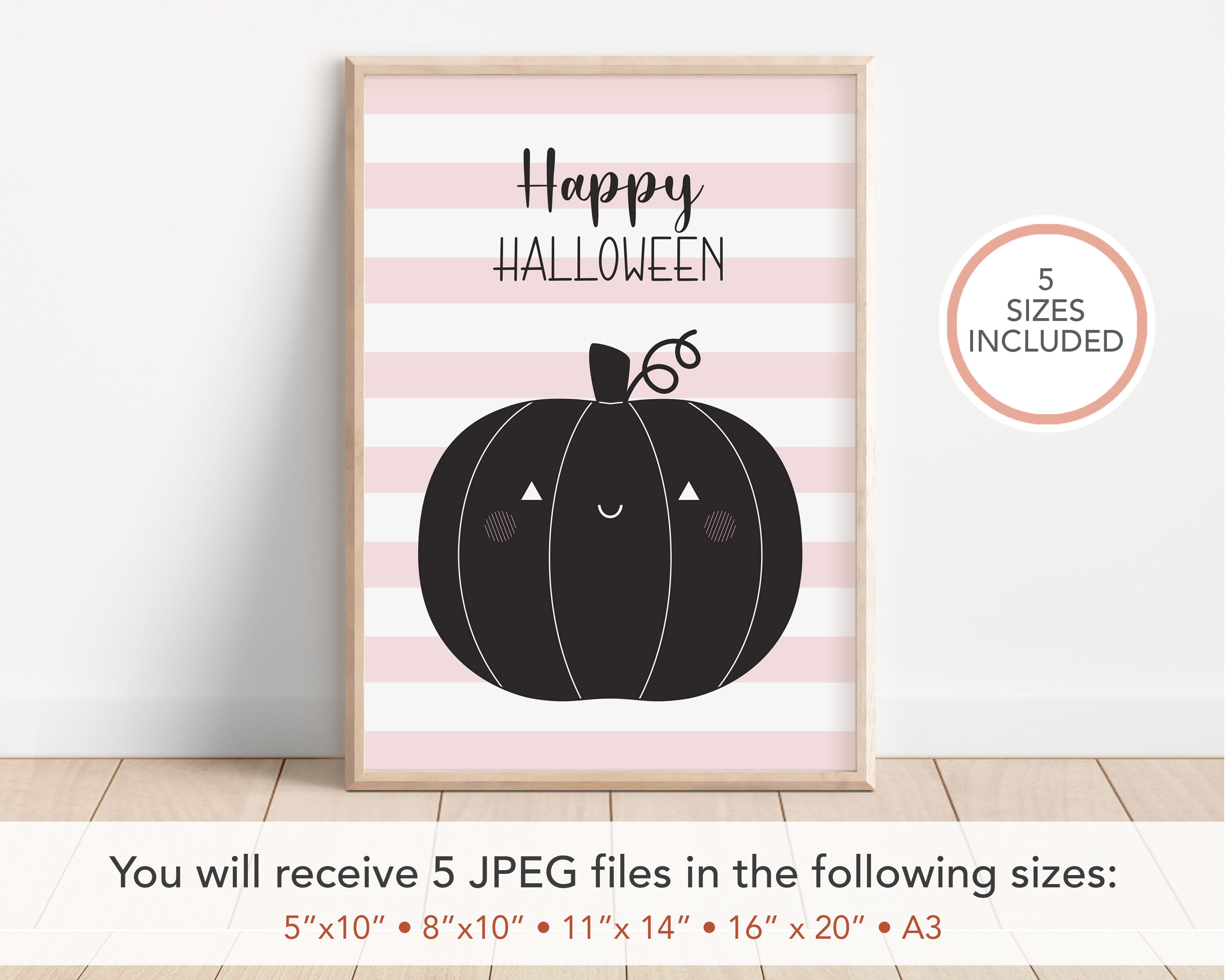 Pumpkin Digital Art Cute Halloween Wall Art Happy Halloween - Etsy