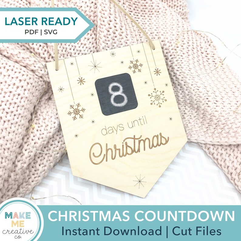 Christmas Countdown SVG, Days Until Christmas Countdown Banner Laser ...