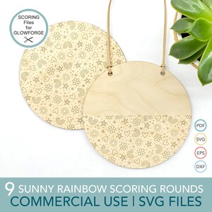 SVG Sign Backer, Scoring Only Pattern Rounds, Laser Ready Cut File for ...