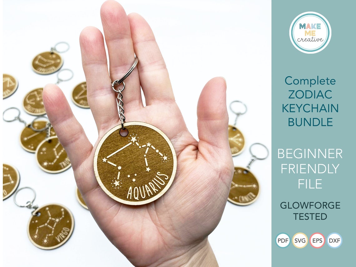 Star Sign SVG Bundle Zodiac Star Sign Charm SVG Keychain Set - Etsy