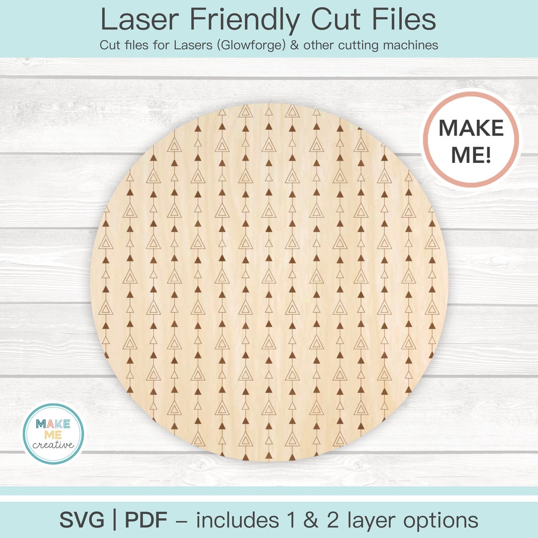 SVG Files for Circular Laser Cut Sign With Triangle Pattern, Laser Cut ...