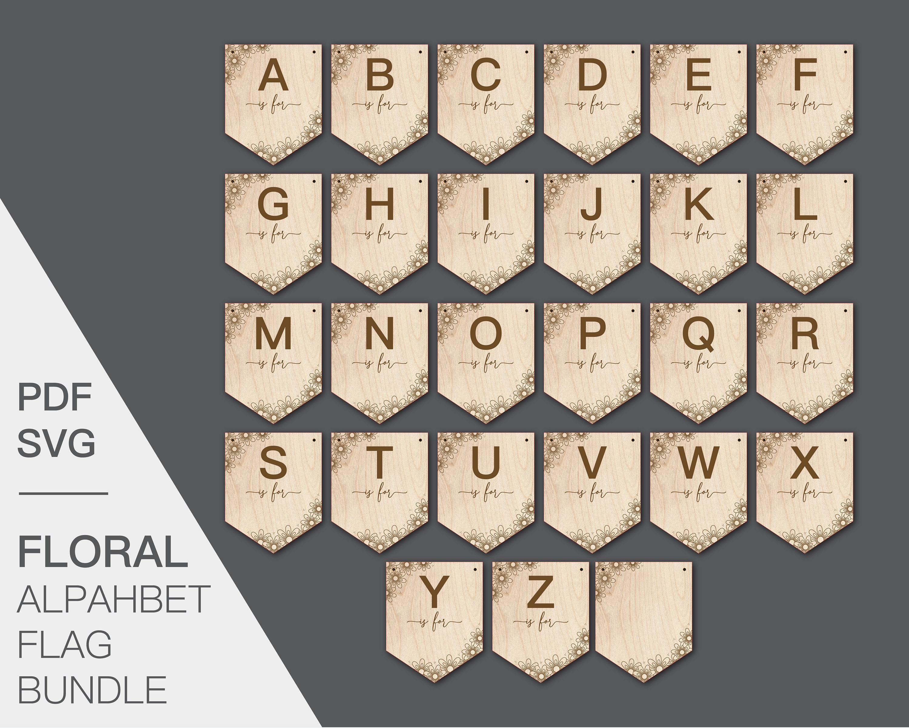 Alphabet Sign SVG Bundle, Cut Files for Nursery Decor, Alphabet Letter ...