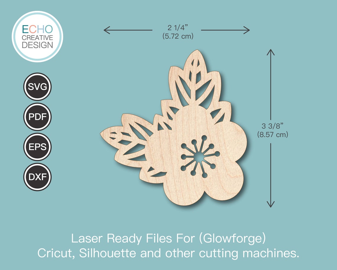 Flower Laser Cut File SVG Floral Laser File Blossom Cut | Etsy Canada