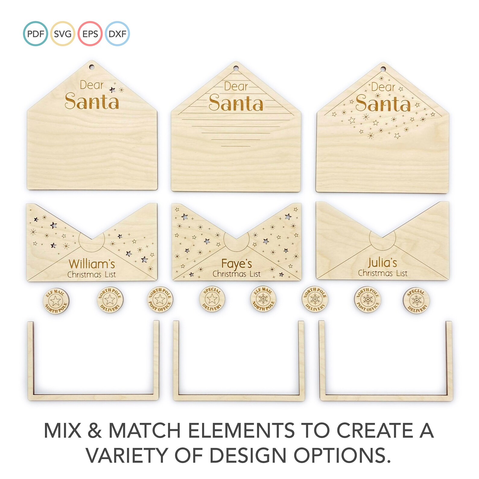 SVG Christmas Bundle, Santa Letter SVG, Christmas Glowforge Laser Files ...