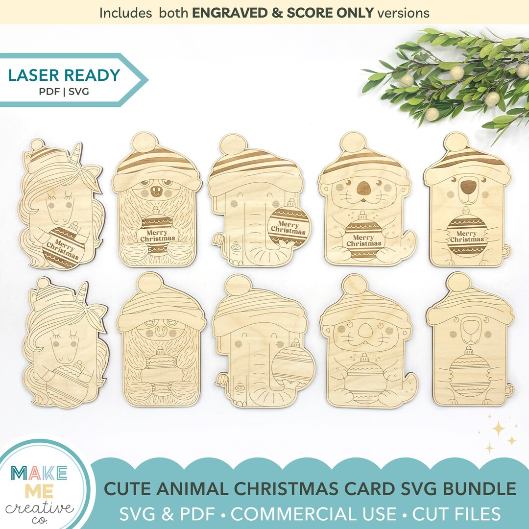 Christmas Animals SVG Bundle, Cute Woodland Creatures Christmas ...