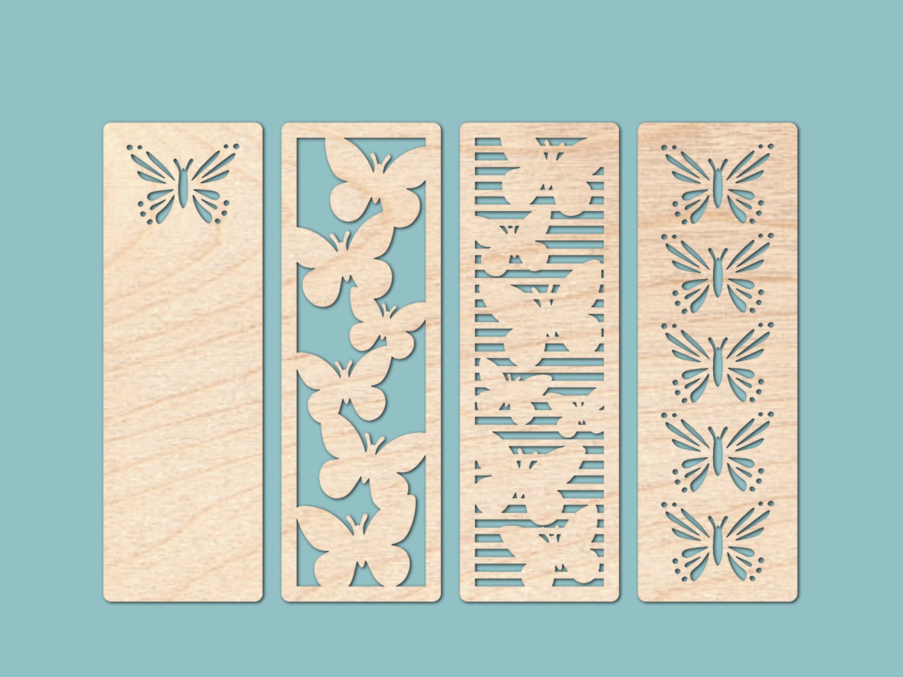 Butterfly Bookmark SVG, Glowforge Bookmark Bundle, 8 Piece Set, Digital ...
