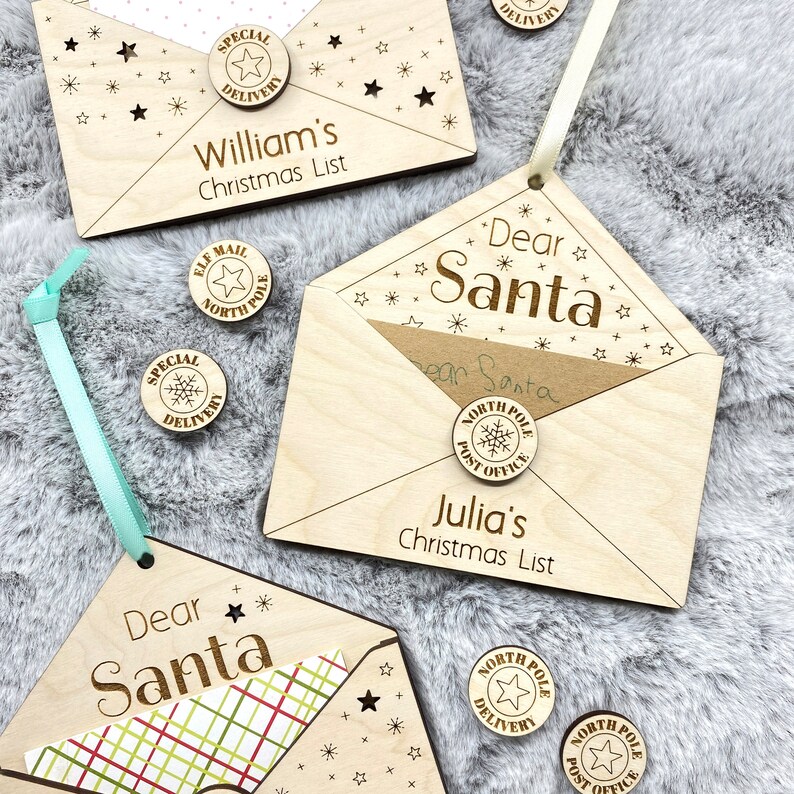 SVG Christmas List Holder, Personalized Santa Letter, Glowforge Laser ...