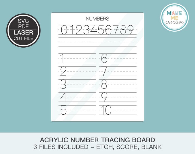 Numbers Tracing Laser Cut Files - SVG, PDF, PNG for Instant Download ...