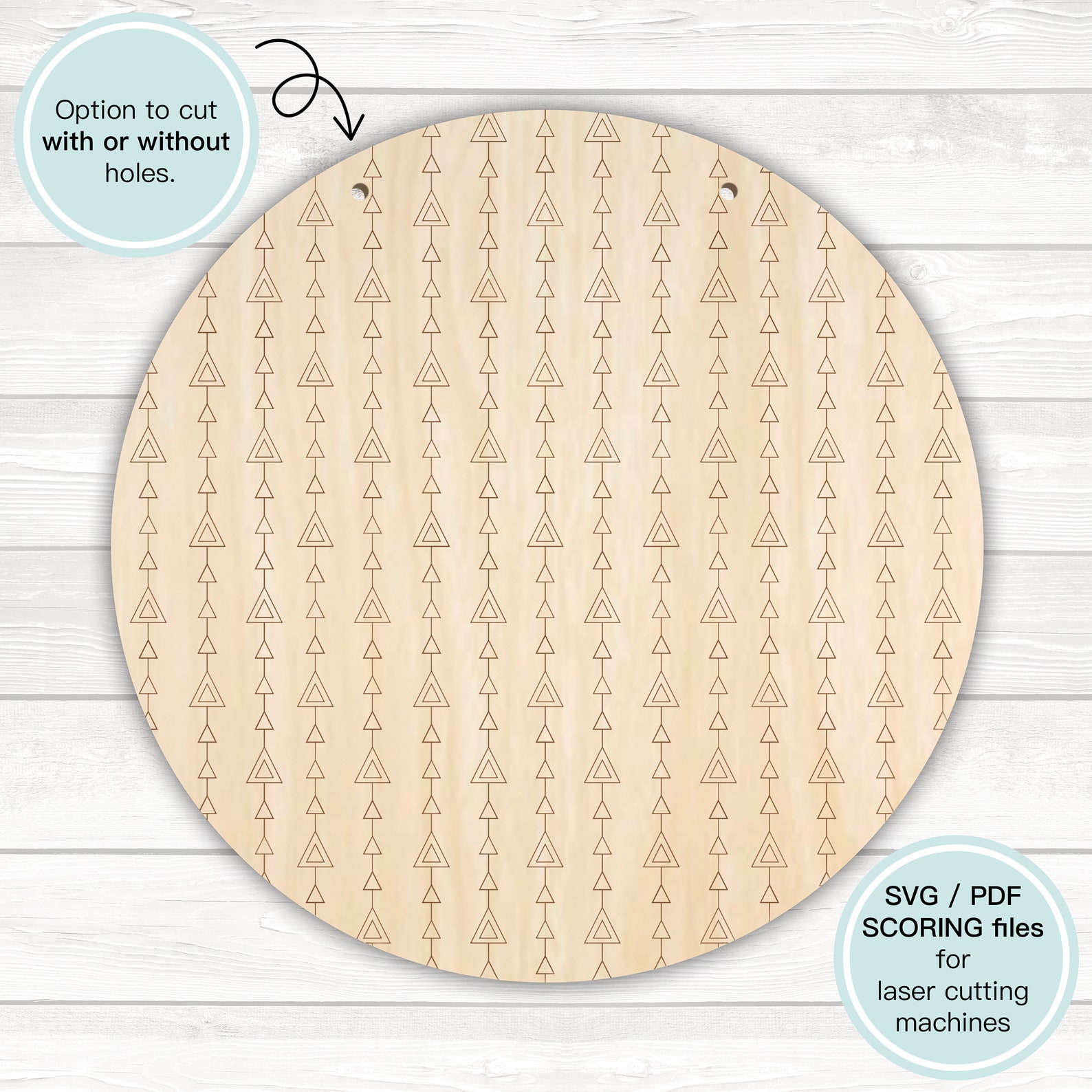 SVG Files for Circular Laser Cut Sign With Triangle Pattern, Laser Cut ...