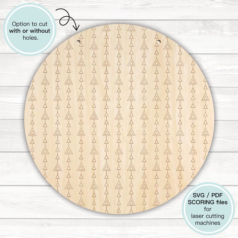 SVG Files for Circular Laser Cut Sign With Triangle Pattern, Laser Cut ...