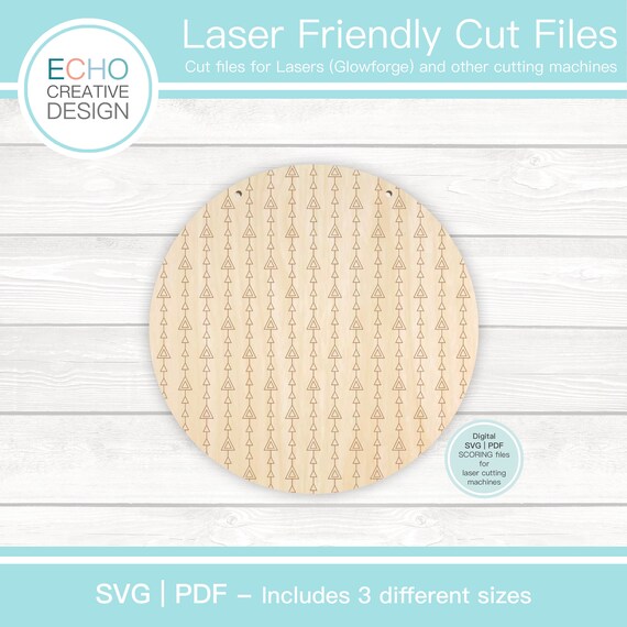 SVG Files for Circular Laser Cut Sign With Triangle Pattern | Etsy