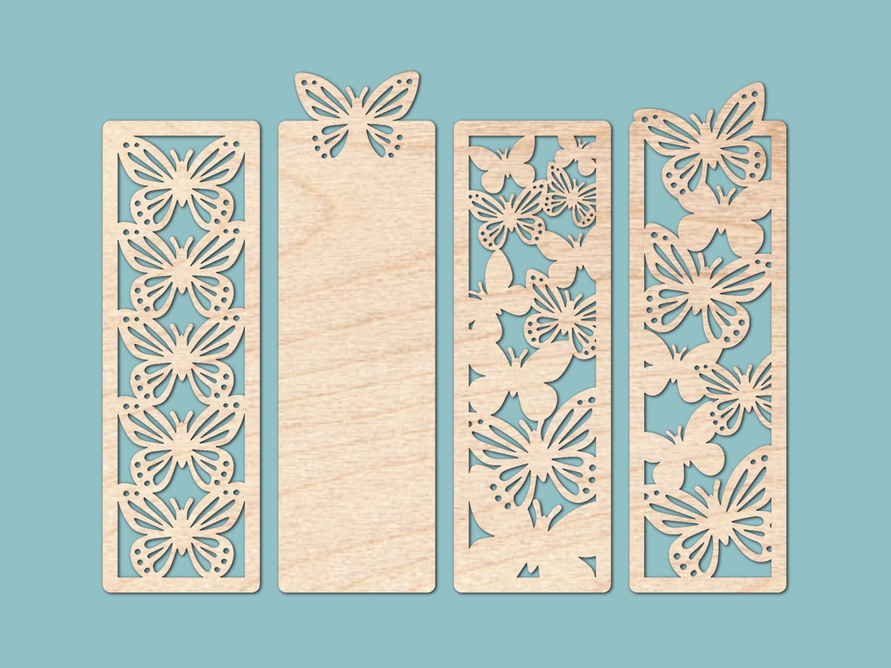 Butterfly Bookmark SVG, Glowforge Bookmark Bundle, 8 Piece Set, Digital ...