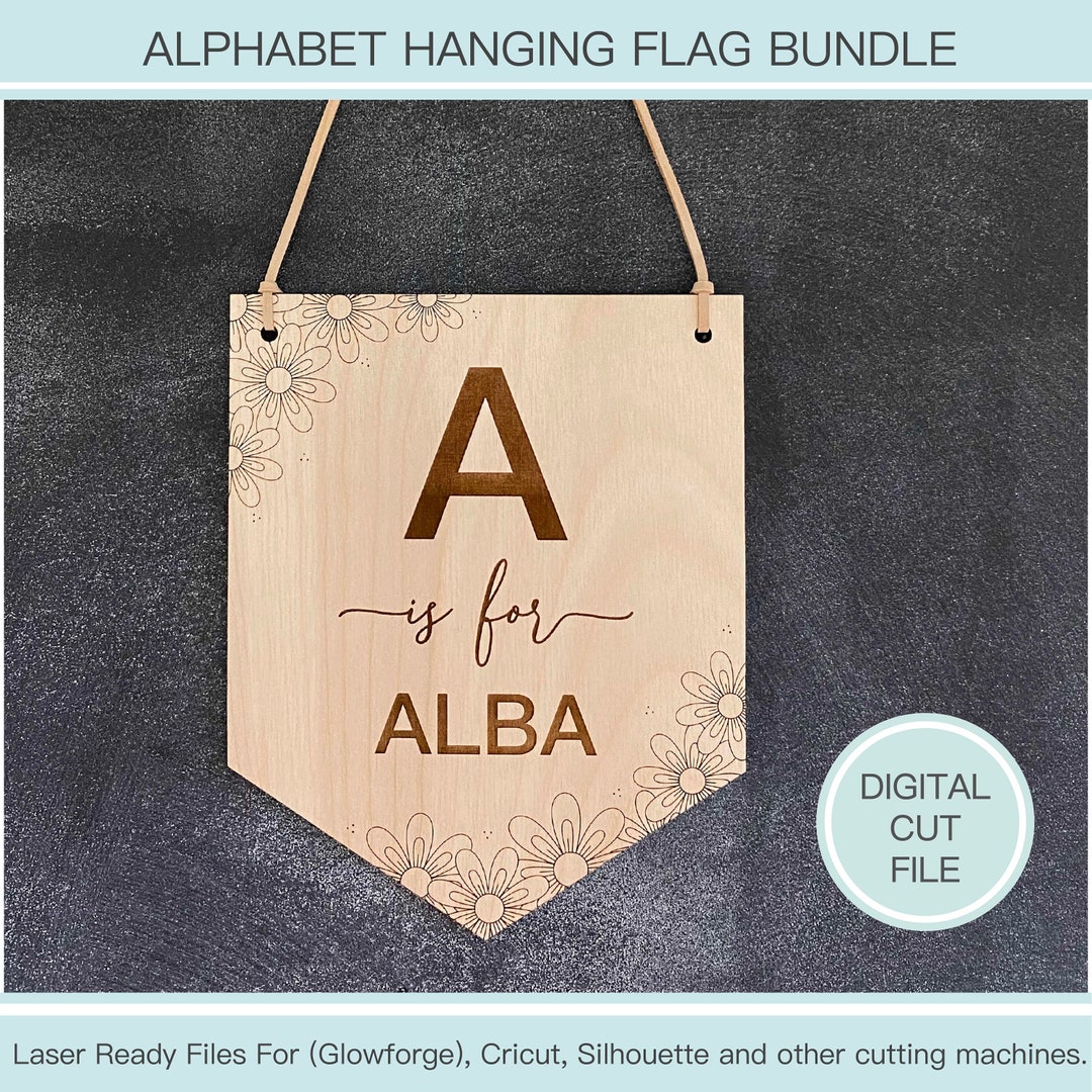 Alphabet Wall Banner SVG Bundle, Alphabet Name Nursery Decor Cut Files ...