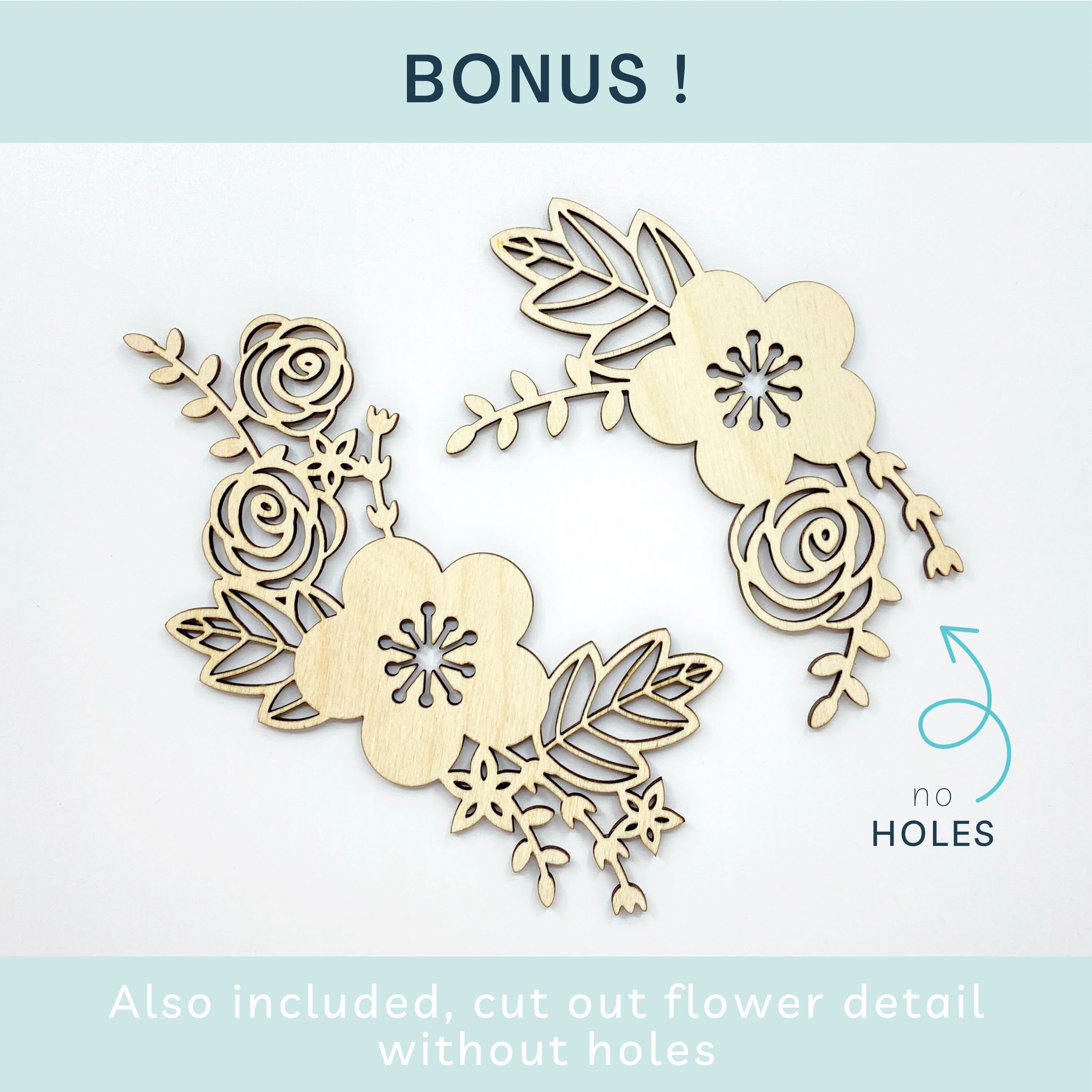 Flower Banner SVG Floral Laser Cut Hanging Sign Files for - Etsy