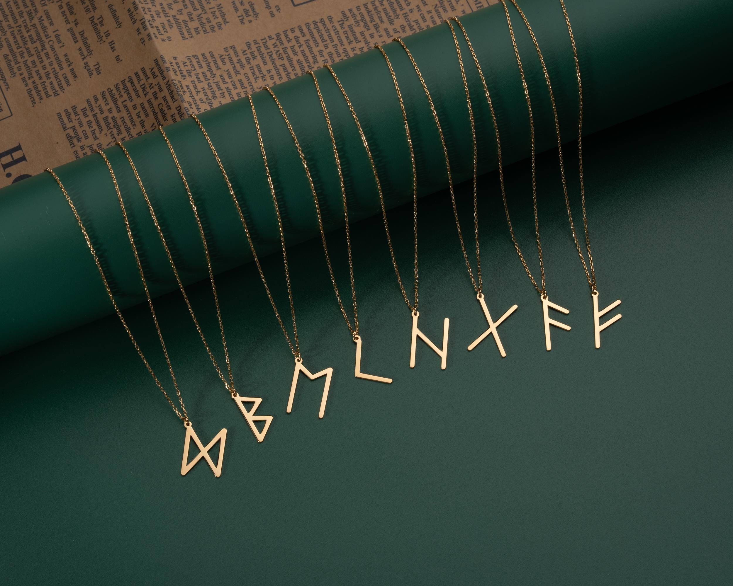 Viking Runes Charm Necklace, Viking Letters Personalized, Viking Norse ...