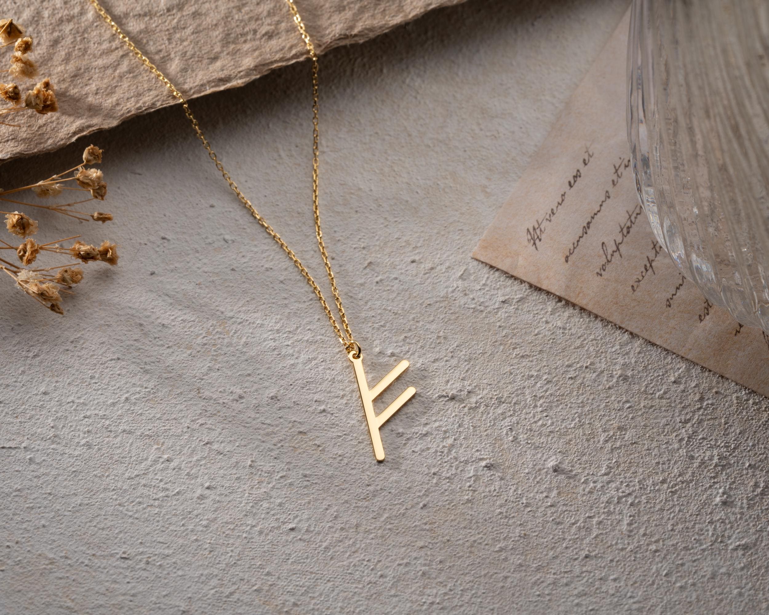 Viking Runes Charm Necklace, Viking Letters Personalized, Viking Norse ...