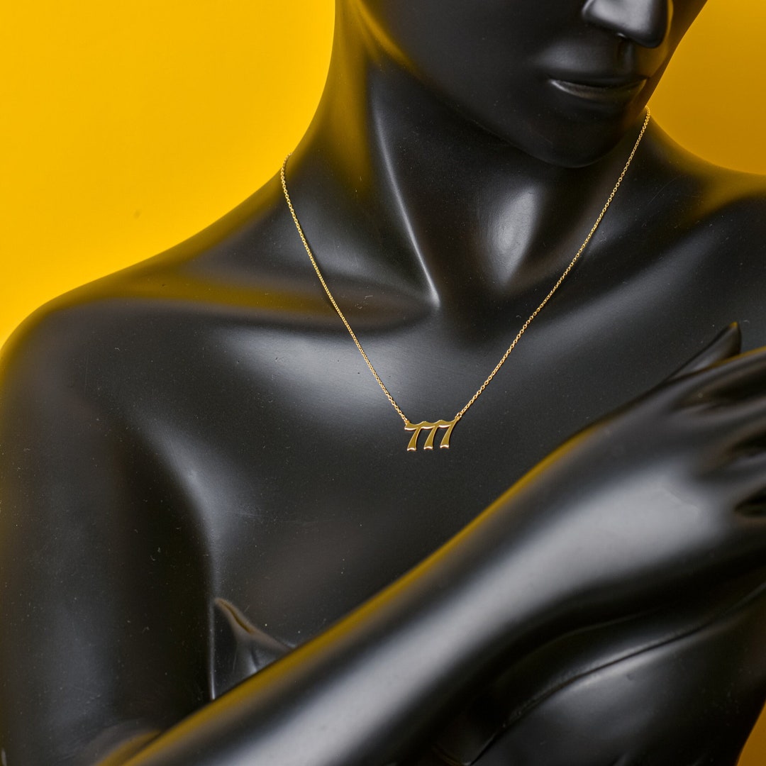 14k Gold Angel Number Necklace, Angel Number Necklace Personalized ...