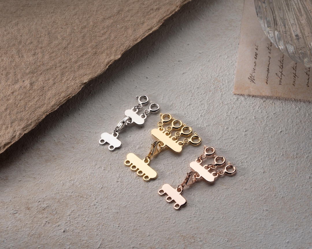 14K Gold Layered Necklace Separator - Multi Necklace Detangler Clasp ...