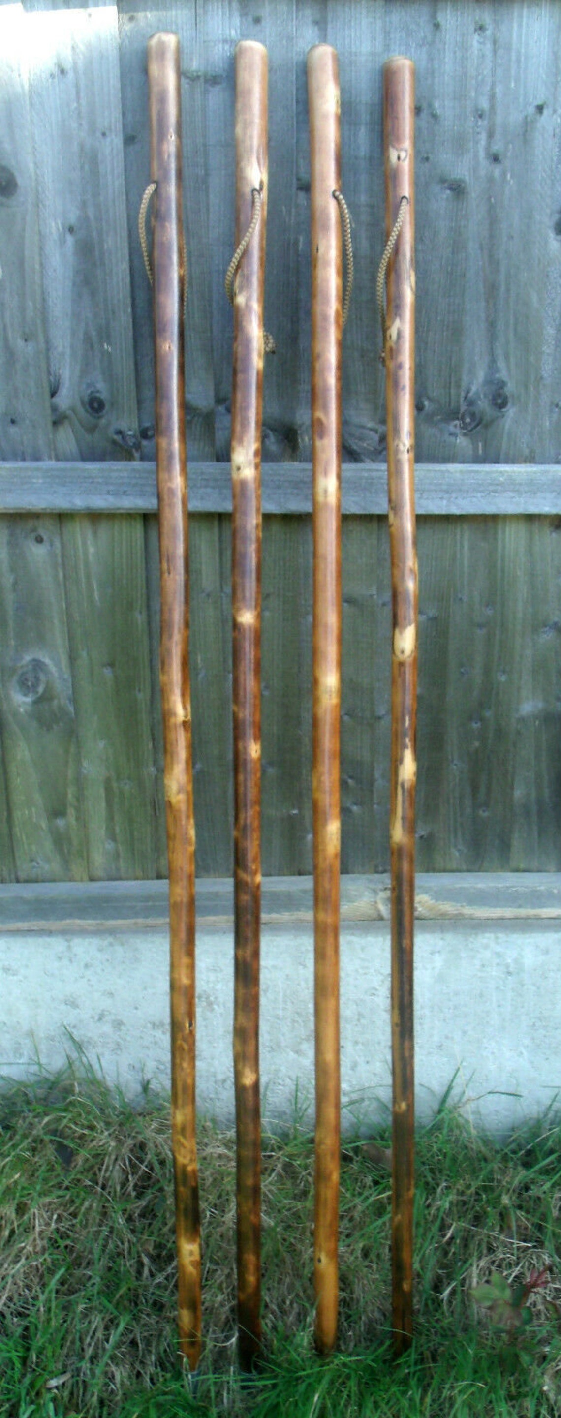 Rustic Hiking Walking Stick Made By Hand From Solid Flamed Etsy