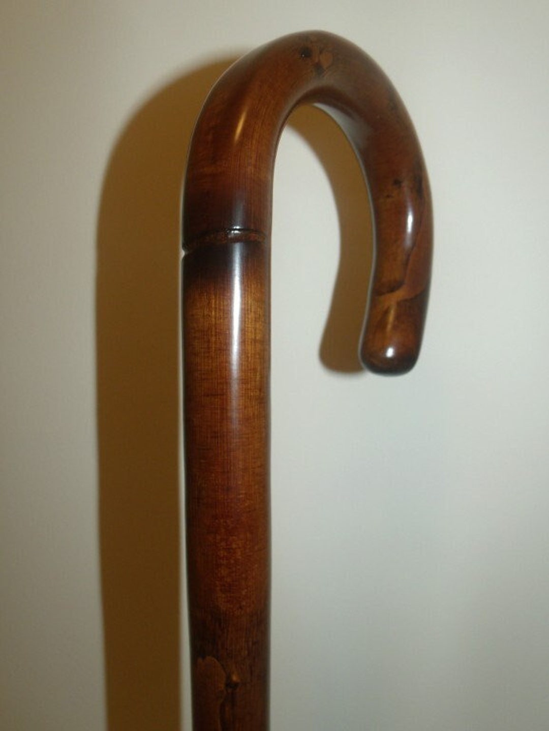Traditional Crook Wooden Sturdy Walking Stick Flamed Carved - Etsy ...
