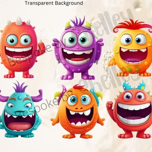 Monster Clipart Bundle: 30 Loveable Cartoon Monsters (digital Download ...