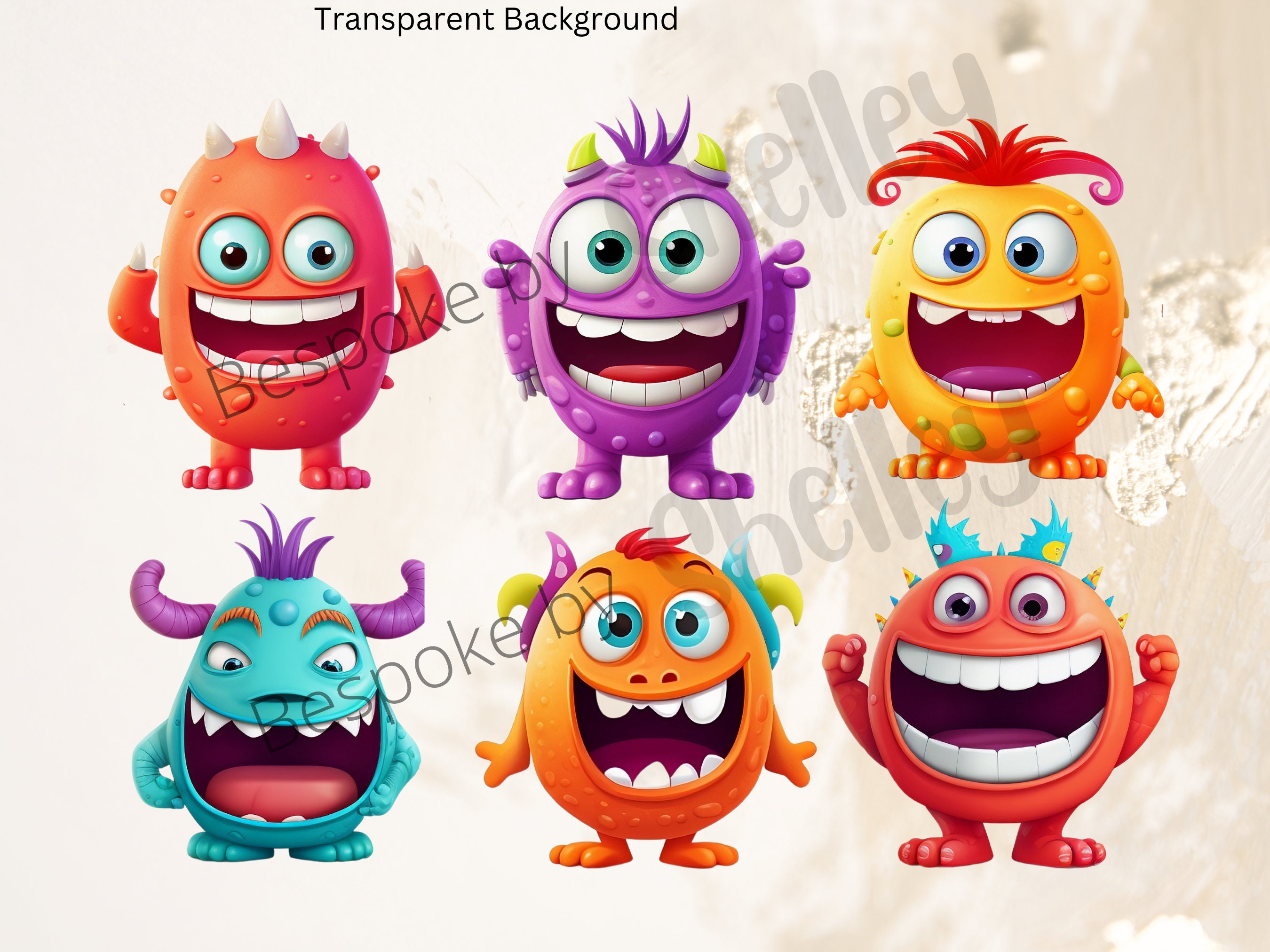 Monster Clipart Bundle: 30 Loveable Cartoon Monsters (digital Download ...