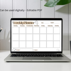 Printable Weekly Planner, Abstract Line Face Editable A4 PDF Planner ...