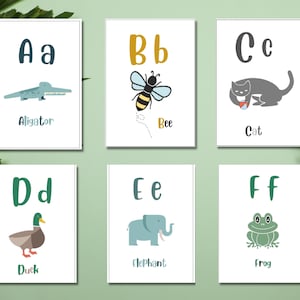 26 ABC Animal Alphabet Flashcards, Digital Alphabet Card for Preschool ...
