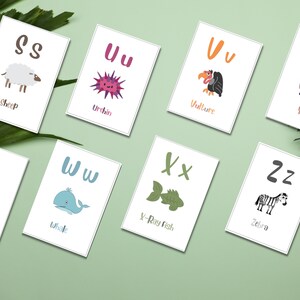 26 ABC Animal Alphabet Flashcards, Digital Alphabet Card for Preschool ...