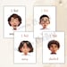 16 Emotions Flashcards Cartoon Face Expressions, Feelings, Digital ...