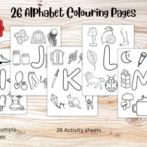 26 Alphabet Colouring Pages, Alphabet Worksheets for Kids, Preschool ...