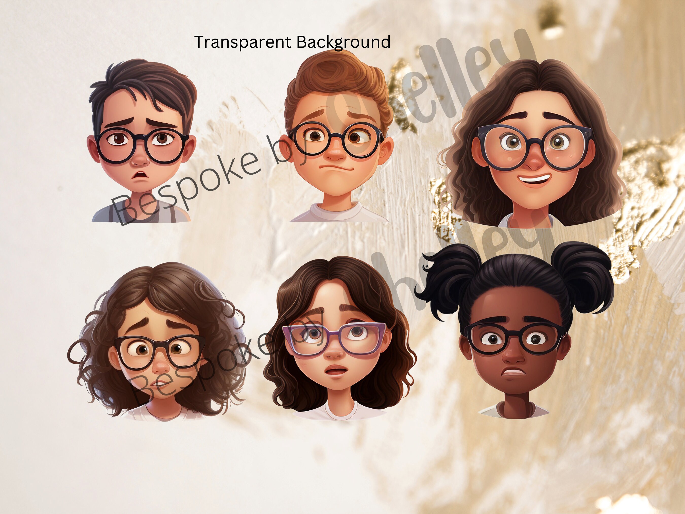 Emotional Expressions Clipart Bundle,30 Children's Face Expressions ...