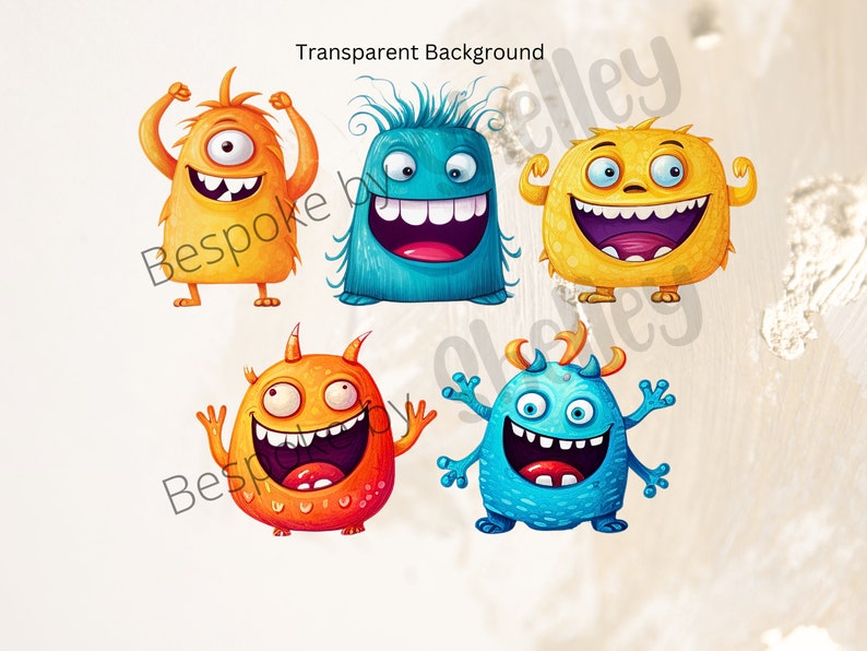 Monster Clipart Bundle: 30 Loveable Cartoon Monsters (digital Download ...