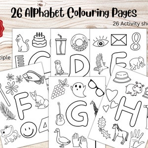26 Alphabet Colouring Pages, Alphabet Worksheets for Kids, Preschool ...
