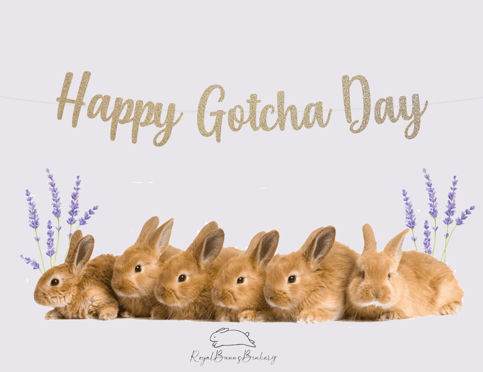 Happy Gotcha Day Glitter Personalized Banner for Bunnies • Bunny's ...