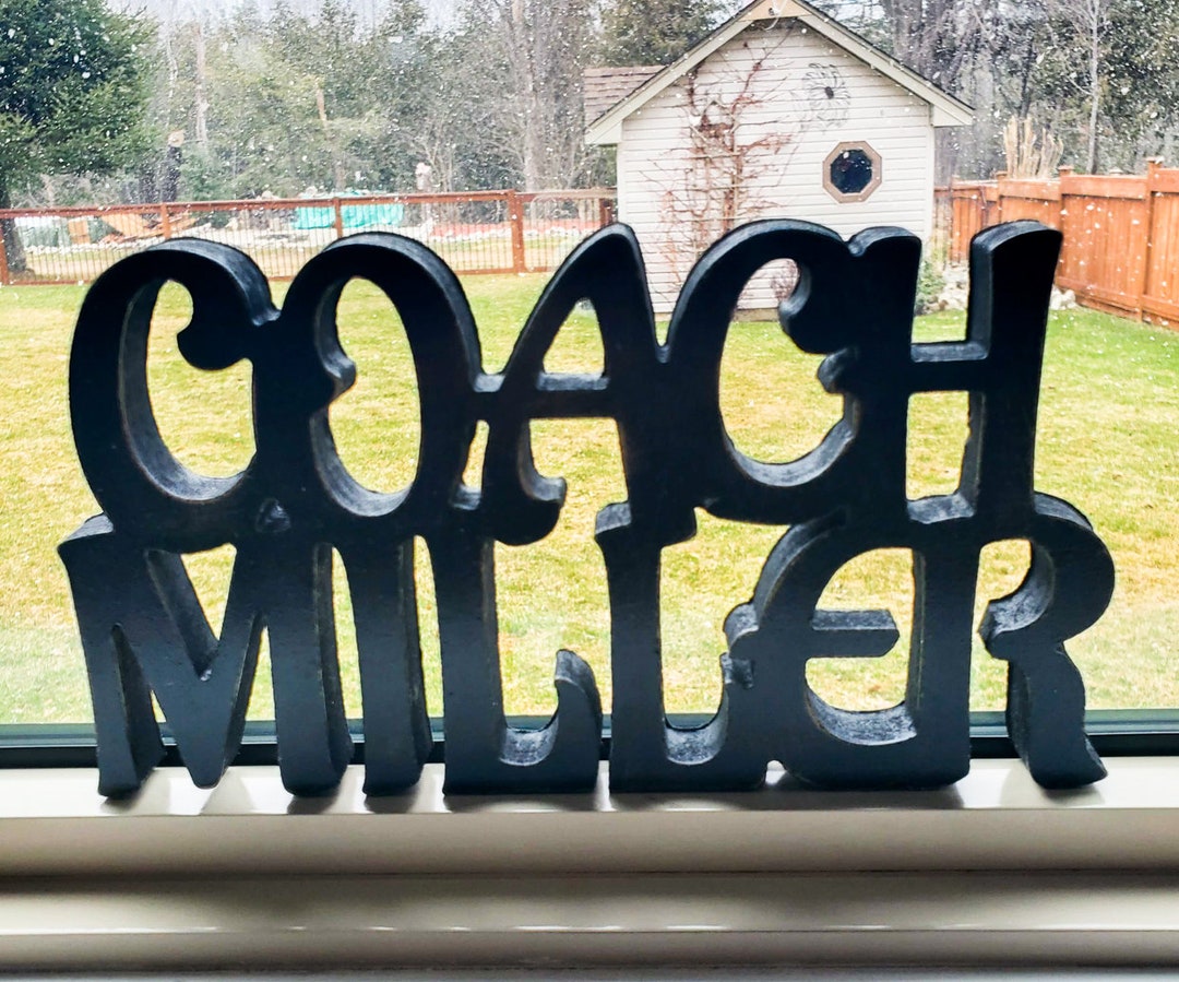 Double Layered Personalized Coach Sign - Etsy