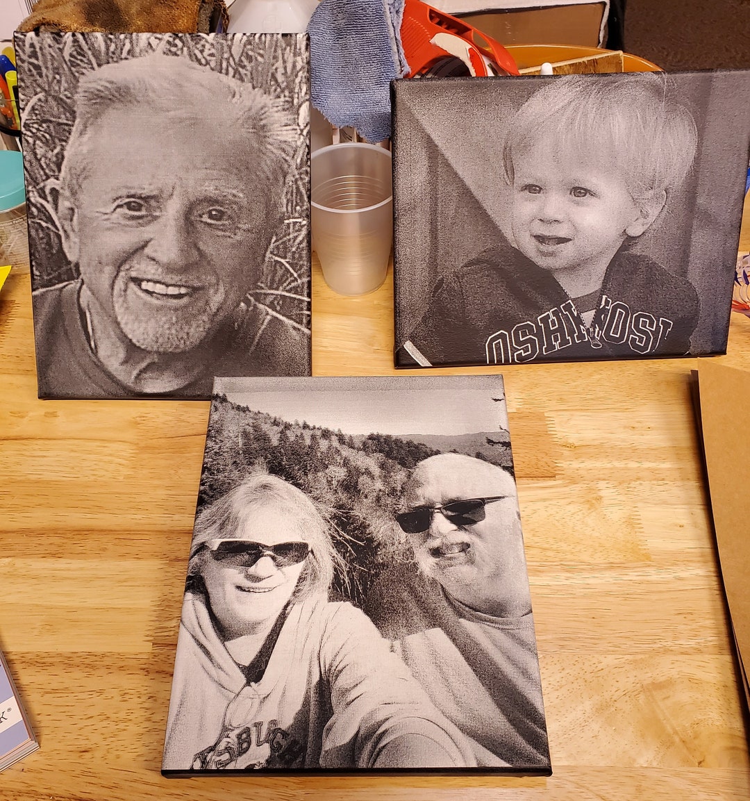 Laser Engraved Canvas Photos, Custom Photos to Canvas, Laser Engraved ...