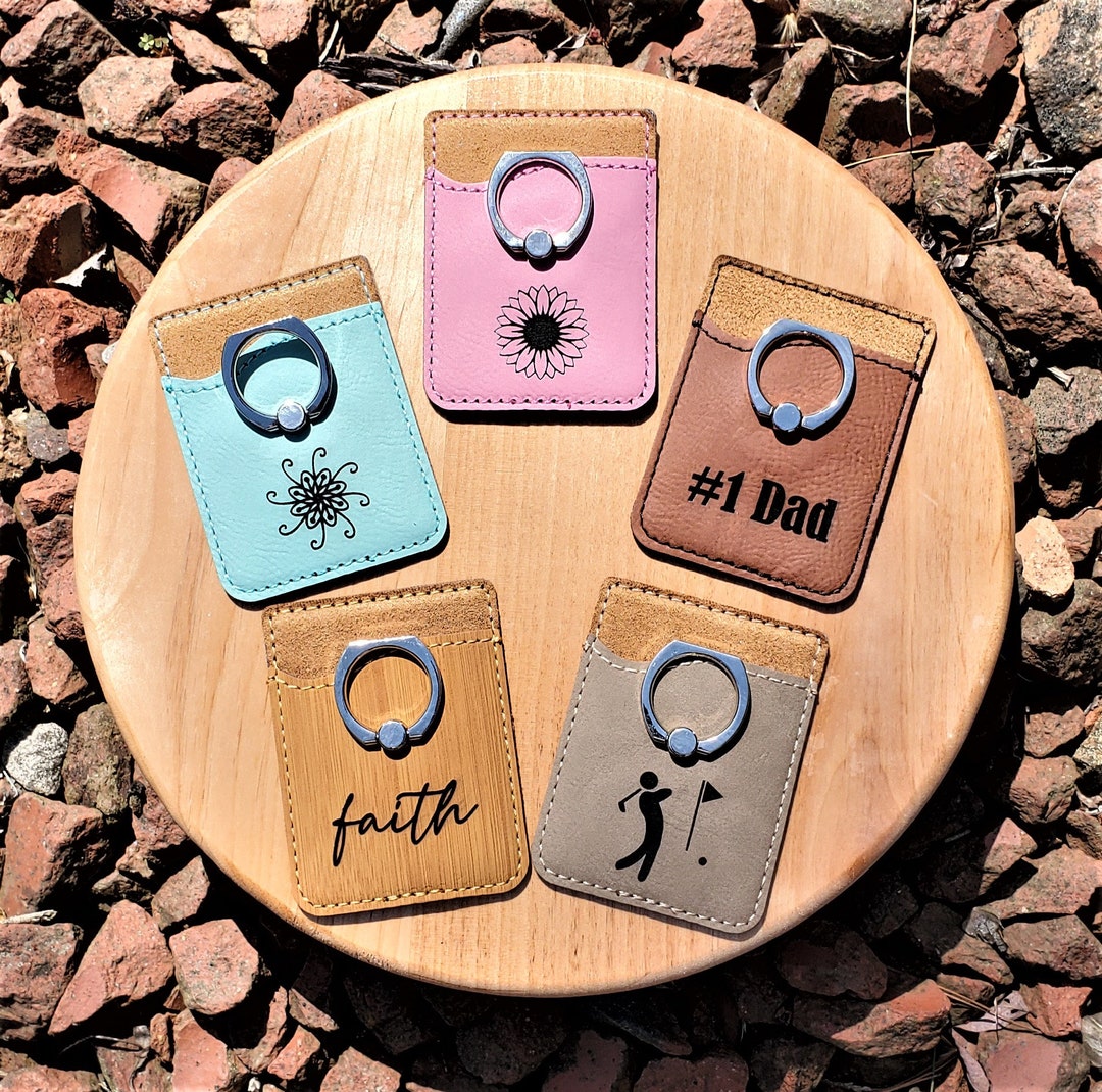 Personalized Phone Wallets With a Ring, Leather Phone Wallet With Ring ...