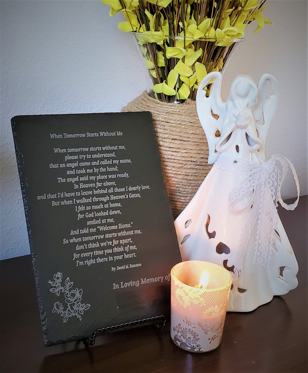 Personalized Memorial Slate: Remembrance Poem, Bereavement Gift - Etsy