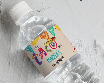 Fiesta Bottle Label, Editable Taco Bout a Party Water Bottle Labels ...