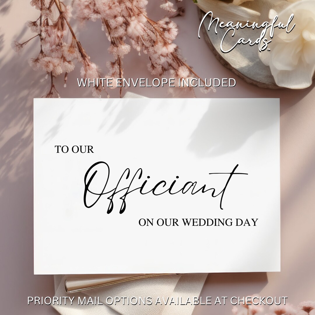 Officiant Wedding Day Card - Minimalist Design - Etsy