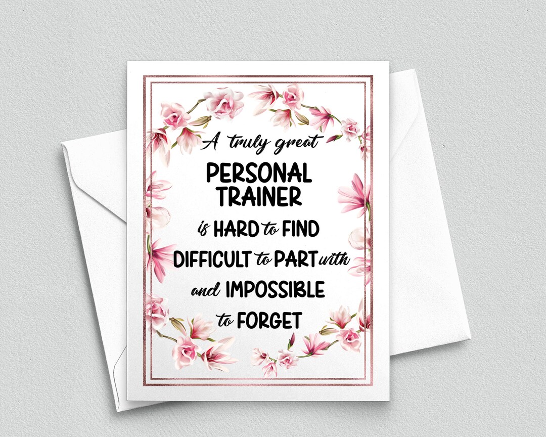 Personal Trainer Thank You Card for Personal Trainer Gift - Etsy