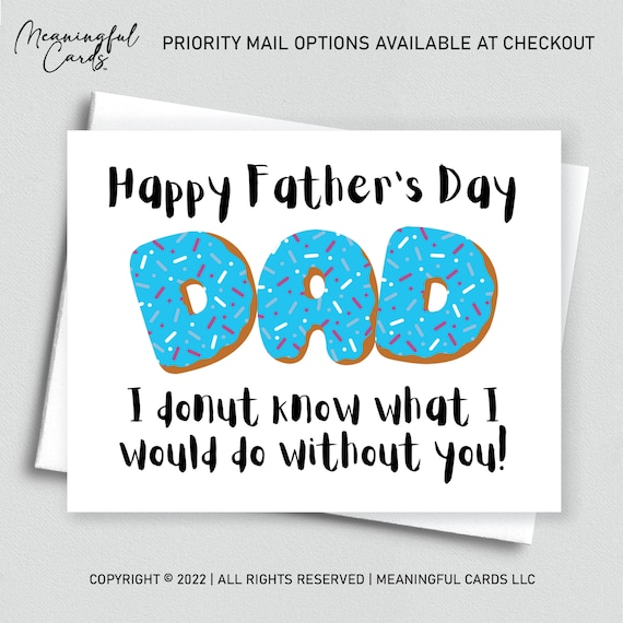 Donut Puns For Fathers Day Funny Handmade Cannabis Father's Day Cards