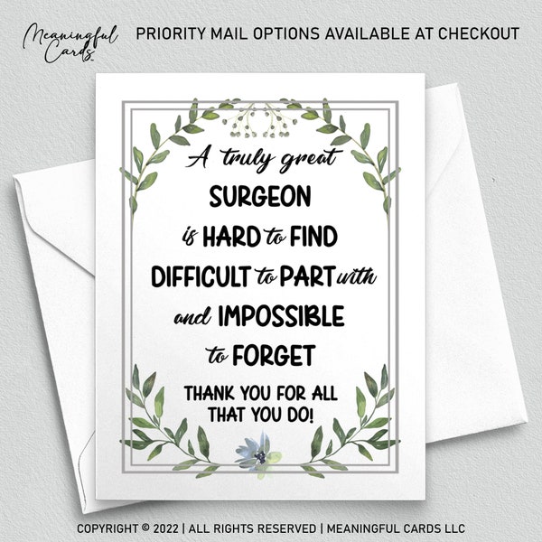 Surgeon Thank You - Etsy