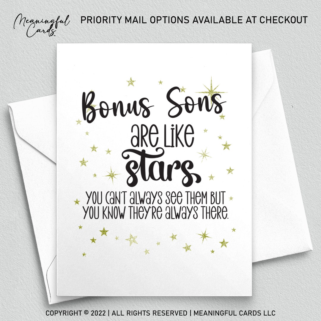 Bonus Son Card for Stepson - Bonus Sons Are Like Stars, You Can't ...